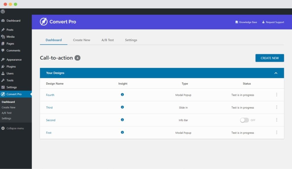 How To Ab Test Two Or More Call To Actions In Convert Pro Convert Pro