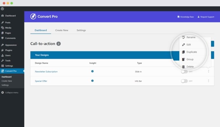 How To Create A Duplicate Call To Action In Convert Pro Convert Pro
